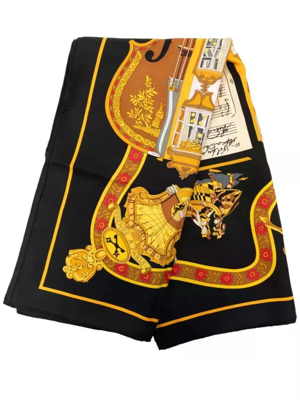 Hermès 20th Century In Salzburg Silk Scarf 90 Scarves - Black