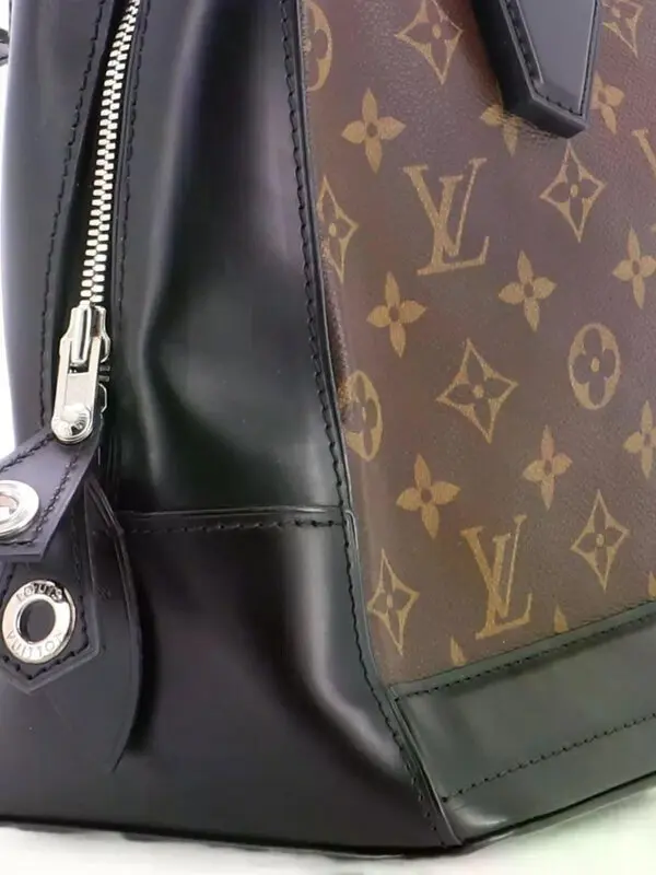 LOUIS VUITTON Monogram Canvas And Calfskin Mm Satchel Handbag - Black