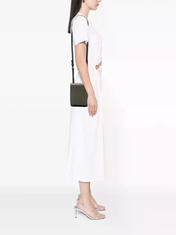 Loewe Bicolor Leather Anagram Gusset Flat Crossbody Bag - Green