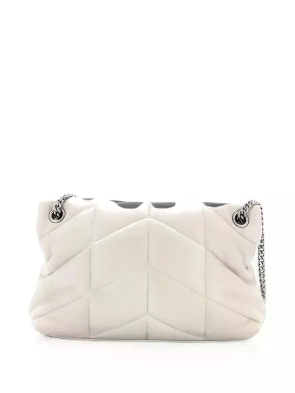 Saint Laurent Loulou Puffer Shoulder Bag Quilted Leather Small Crossbody Bag - Neutrals