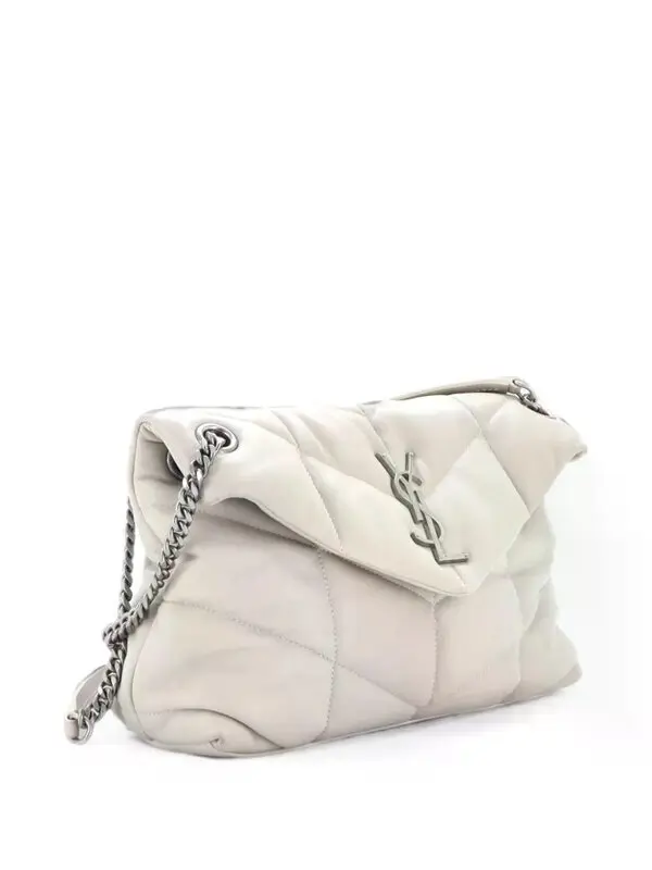 Saint Laurent Loulou Puffer Shoulder Bag Quilted Leather Small Crossbody Bag - Neutrals