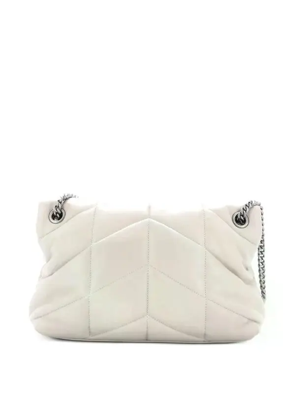 Saint Laurent Loulou Puffer Shoulder Bag Quilted Leather Small Crossbody Bag - Neutrals