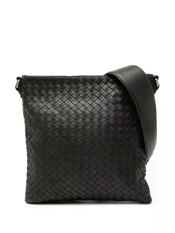 Bottega Veneta 2012-2026 Nappa Intrecciato Messenger Bag Crossbody Bag - Black