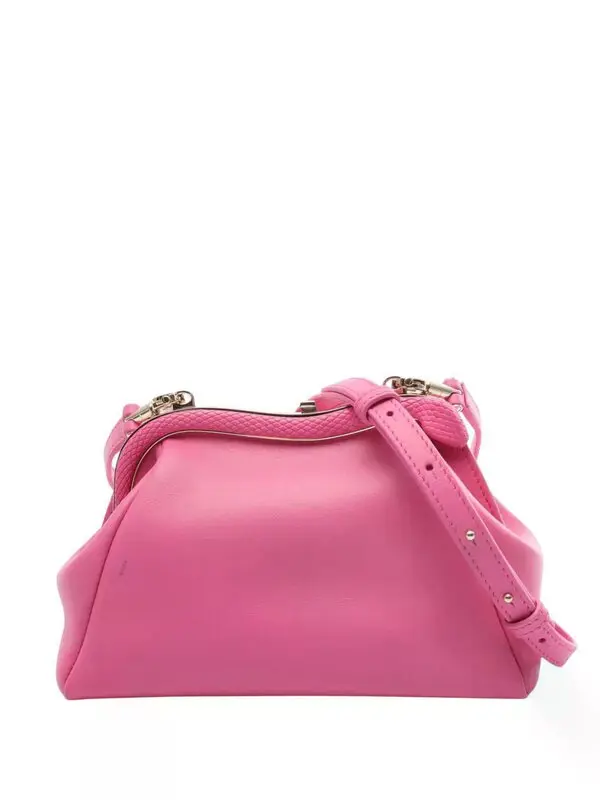 BVLGARI 2010-2026 Leather Serpentine Pouch Crossbody Bag - Pink
