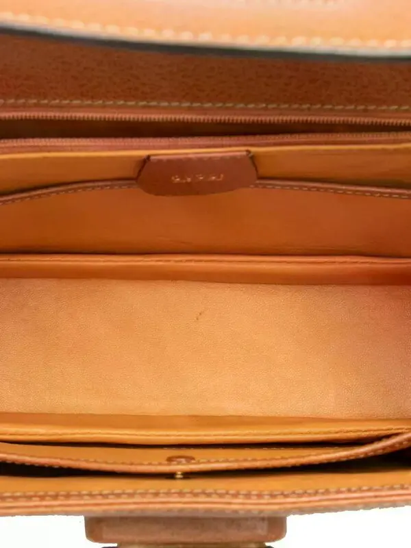 Gucci Grained Calfskin Bamboo Night Satchel - Brown