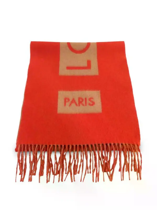 LOUIS VUITTON Fringed Logo-print Scarf