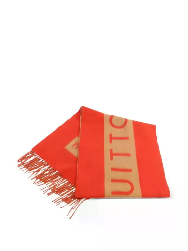 LOUIS VUITTON Fringed Logo-print Scarf