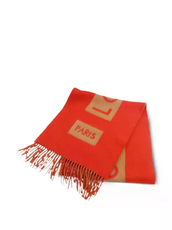 LOUIS VUITTON Fringed Logo-print Scarf
