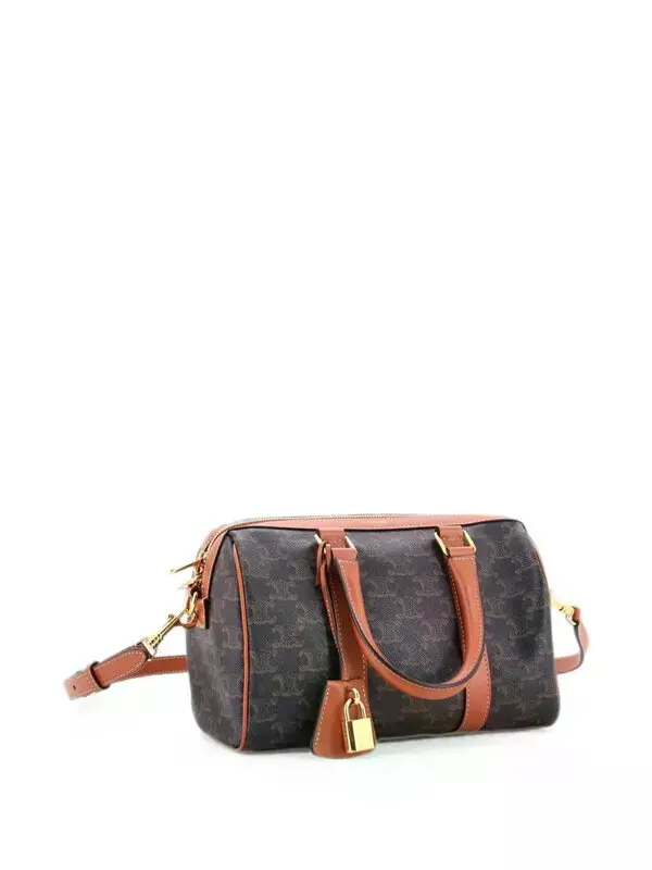 Celine Triomphe Coated Canvas Boston Bag