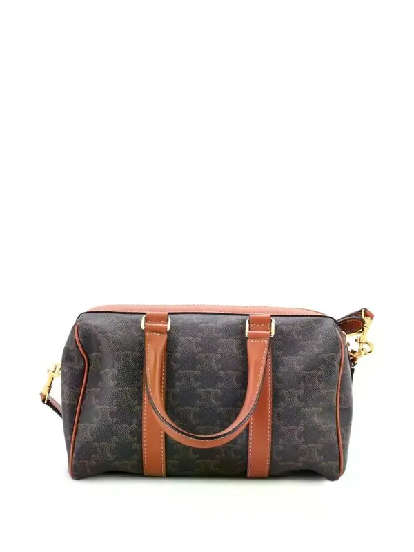 Celine Triomphe Coated Canvas Boston Bag