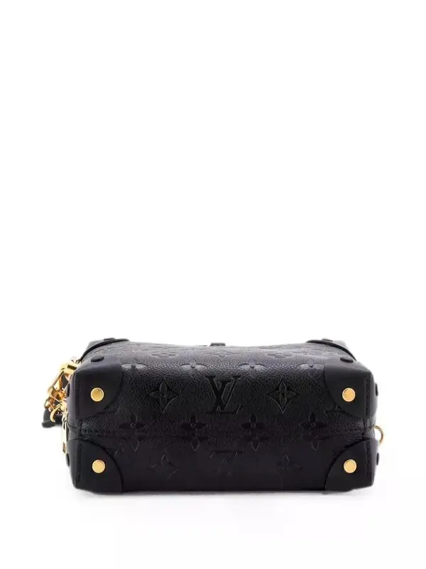 LOUIS VUITTON Petite Malle Souple Handbag Monogram Empreinte Leather Shoulder Bag - Black
