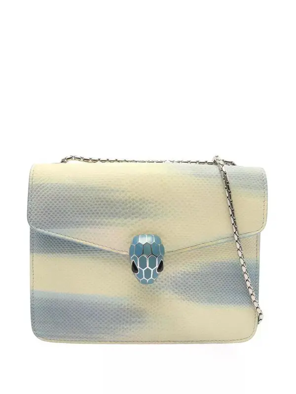 BVLGARI 2010-2026 Python Embossed Leather Serpenti Forever Crossbody Bag