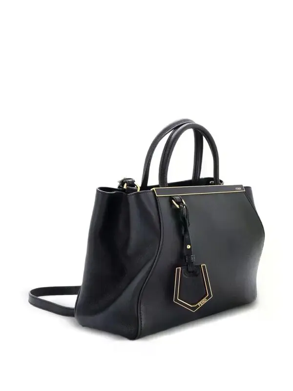 Fendi 2jours Petite Satchel Leather Bag - Black