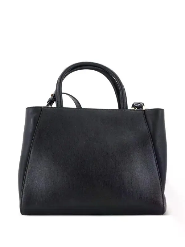 Fendi 2jours Petite Satchel Leather Bag - Black