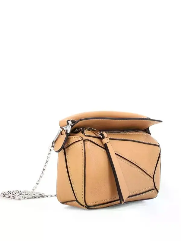 Loewe Puzzle Bag Leather Nano Crossbody Bag - Brown