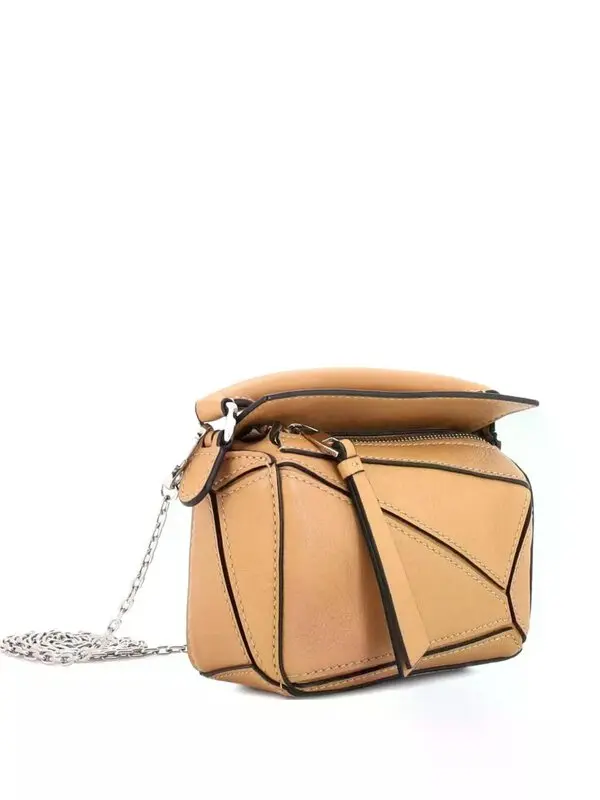 Loewe Puzzle Bag Leather Nano Crossbody Bag - Brown