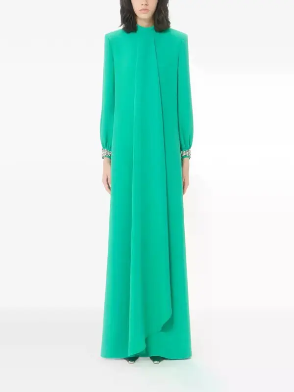 Valentino Garavani Embroidered Couture Cady Long Dress - Green