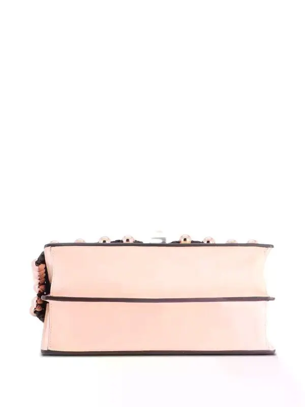 Fendi Kan I Bag Beaded Whipstitch Leather Medium Satchel