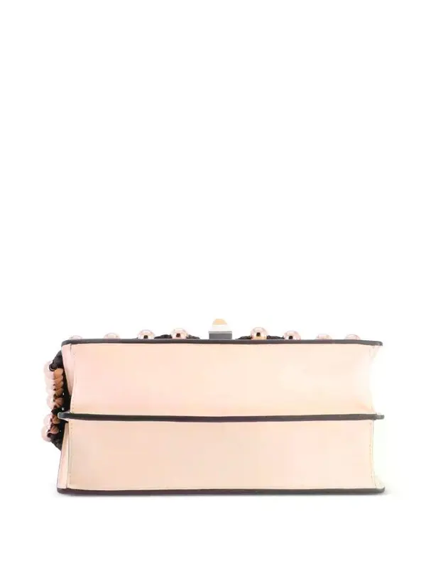 Fendi Kan I Bag Beaded Whipstitch Leather Medium Satchel