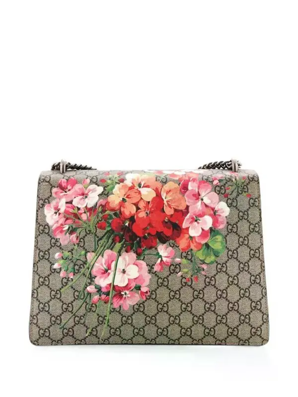 Gucci Dionysus Bag Blooms Print Gg Coated Canvas Medium Shoulder Bag - Brown