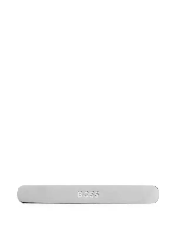 BOSS Logo-engraved Polished Tie Clip - Silver