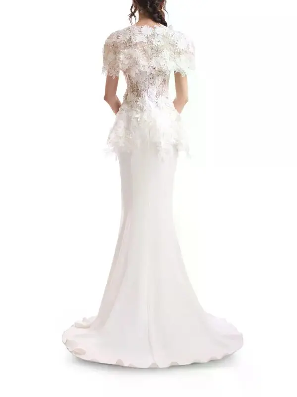 GEMY MAALOUF Floral Lace Bolero With 3d Flower Appliqués