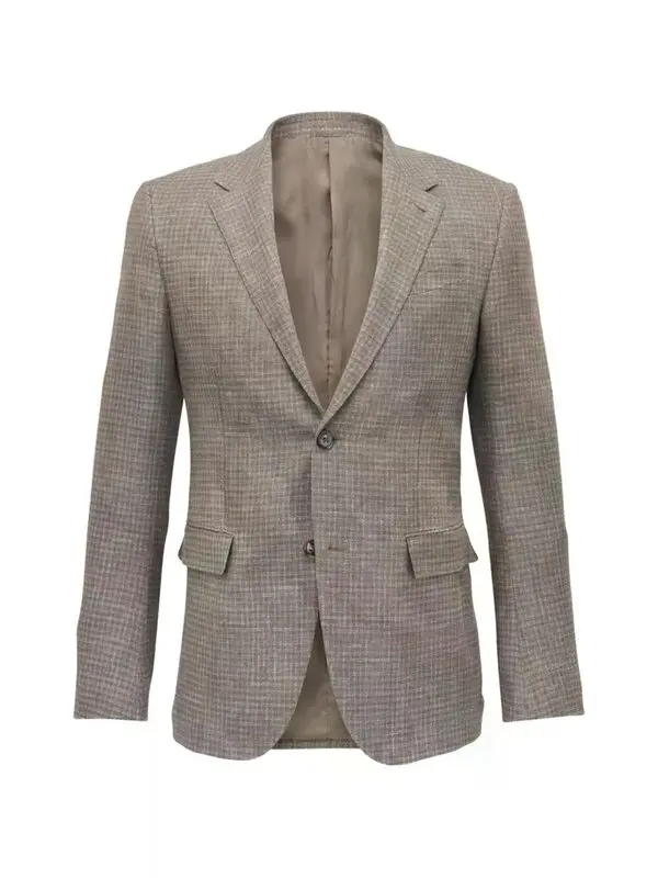 Zegna Checked Notched Jacket - Neutrals