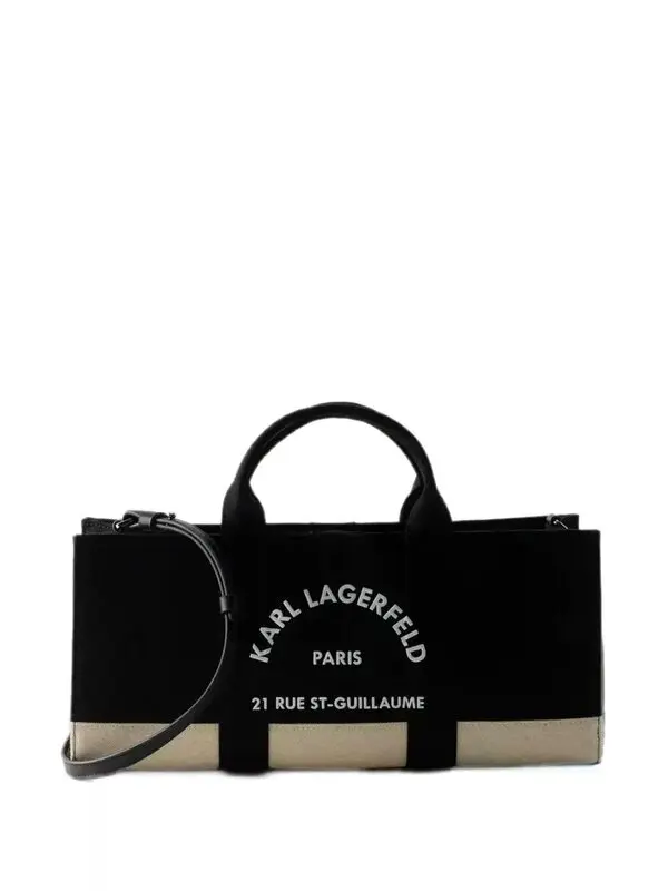 Karl Lagerfeld Rue St-guillaume Logo Print Tote Bag - Black