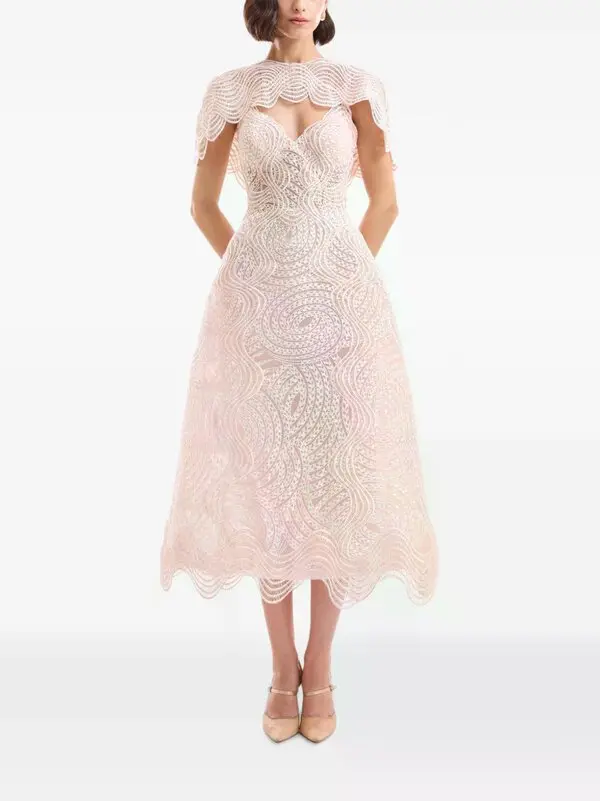 GEMY MAALOUF Embroidered Scalloped Bolero
