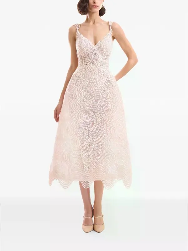 GEMY MAALOUF Embroidered Cage-effect Dress