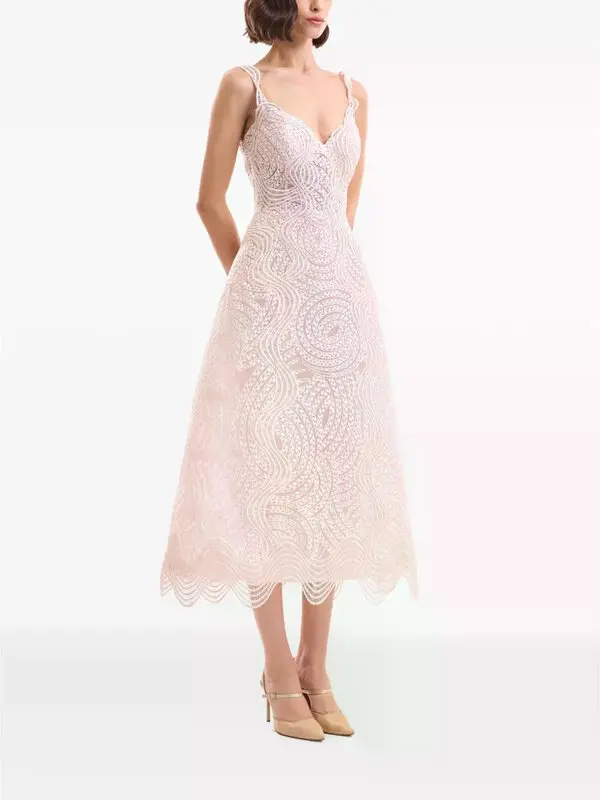 GEMY MAALOUF Embroidered Cage-effect Dress