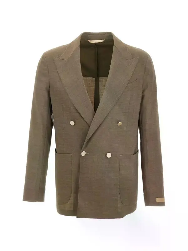BRIGLIA 1949 Peak-lapel Double-breasted Blazer - Brown