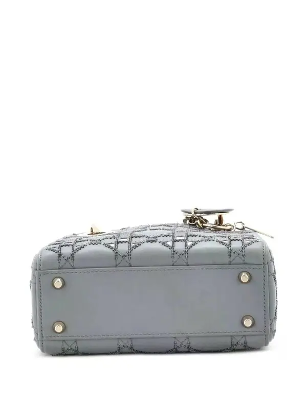 Dior Lady Chain Bag Cannage Beaded Leather Mini Shoulder Bag