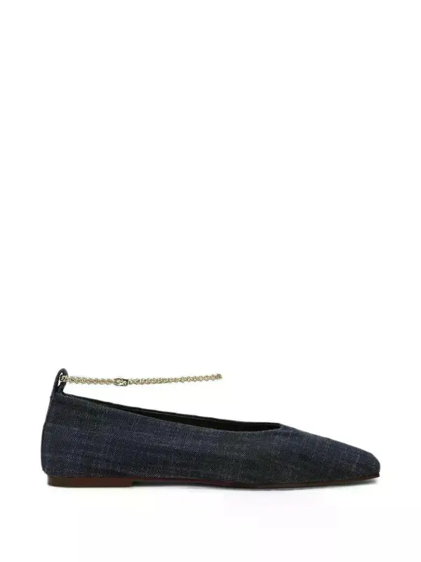MARIA LUCA Chain-detail Square-toe Ballet Flats