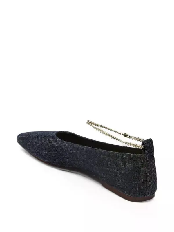 MARIA LUCA Chain-detail Square-toe Ballet Flats