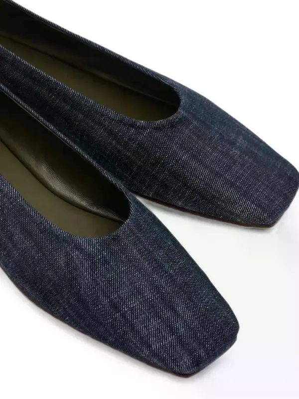 MARIA LUCA Chain-detail Square-toe Ballet Flats
