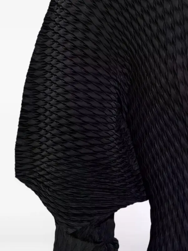 Issey Miyake Sleek Pleats Puff-sleeve Blouse