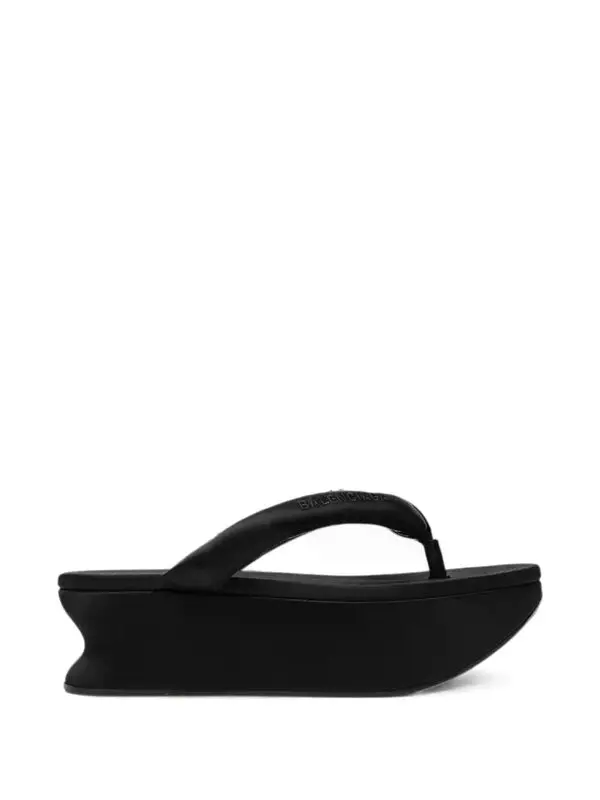 Balenciaga Padded Wedge Sandals - Black