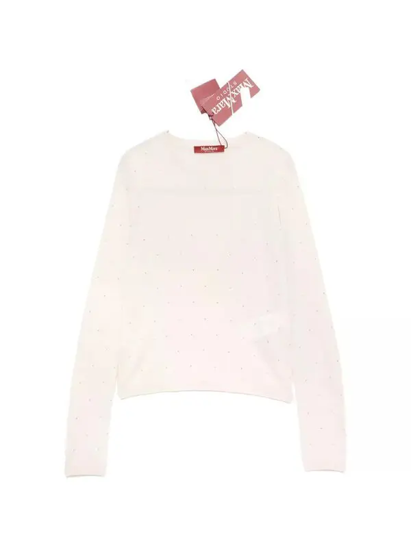 Max Mara Mstcelebre Crystal-embellished Polka-dot T-shirt - Neutrals