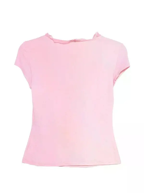 Roberto Cavalli 2000s Ruffled-collar T-shirt
