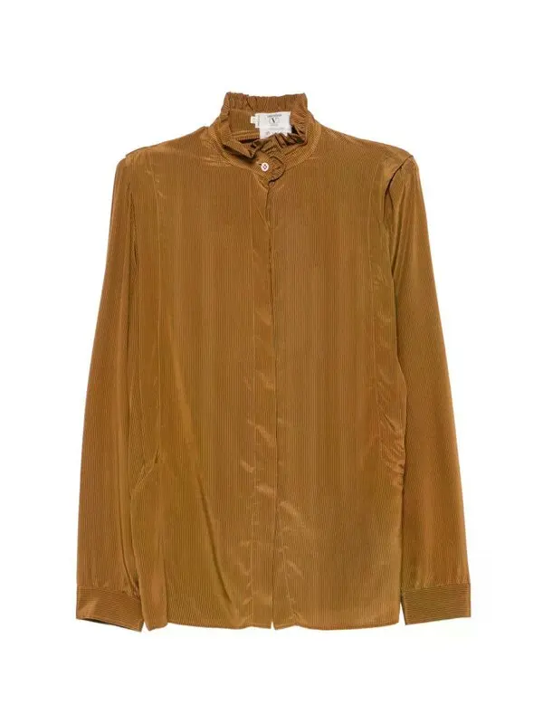 Valentino Garavani 1970s Ruffled Blouse - Brown