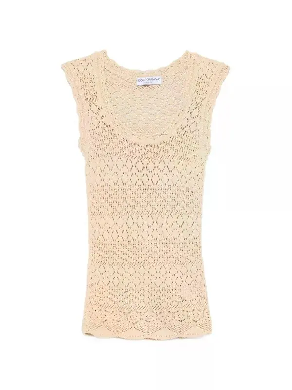 Dolce & Gabbana Sleeveless Crochet Knit Top