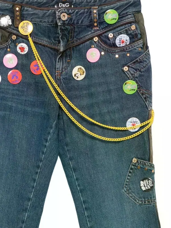 Dolce & Gabbana 2000s Badge Embellished Jeans
