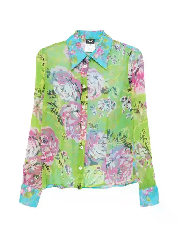 Dolce & Gabbana 2000s Floral-print Shirt - Green
