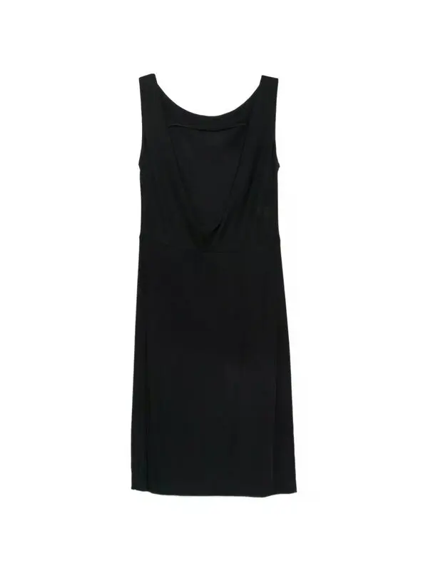 Moschino 2000s Draped-back Midi Dress - Black