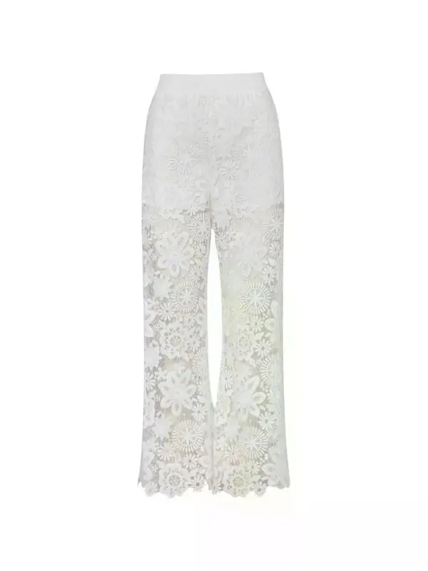Waimari Lace Wide-leg Trousers - White
