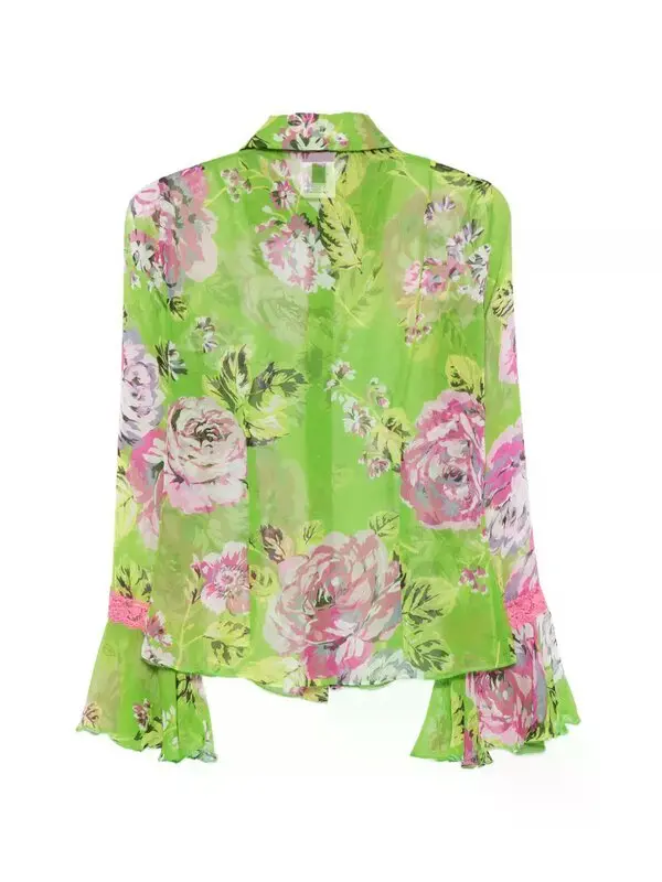 Dolce & Gabbana 2000s Floral-print Flared-sleeve Shirt