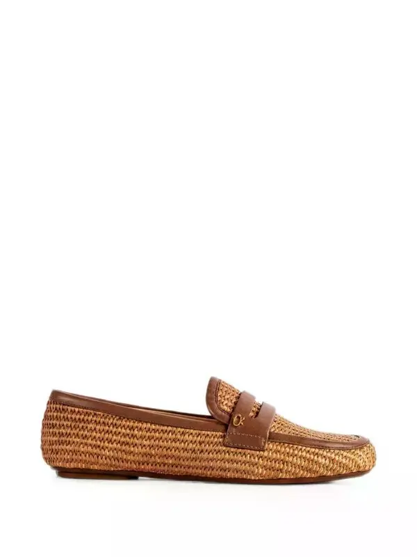 GIANVITO ROSSI Marbella Woven Loafers - Brown