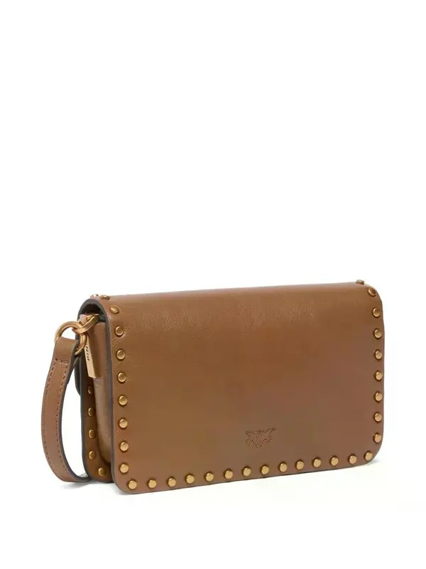 Pinko Love Birds Stud-embellished Shoulder Bag - Brown