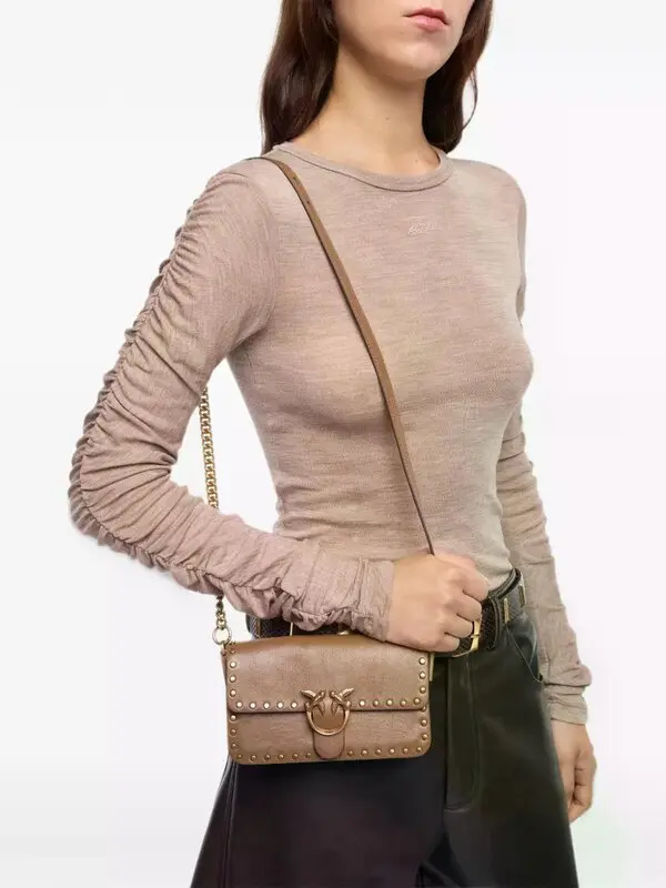 Pinko Love Birds Studded Shoulder Bag